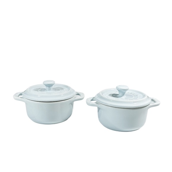 Staub | Kitchen | New Staub Pastel Blue Mini Round Cocottes Set2 | Poshmark